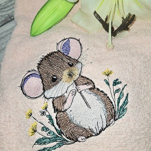Cute Mouse Embroidery Design, Sweet Dandelion Style Motifs, Patterns ...