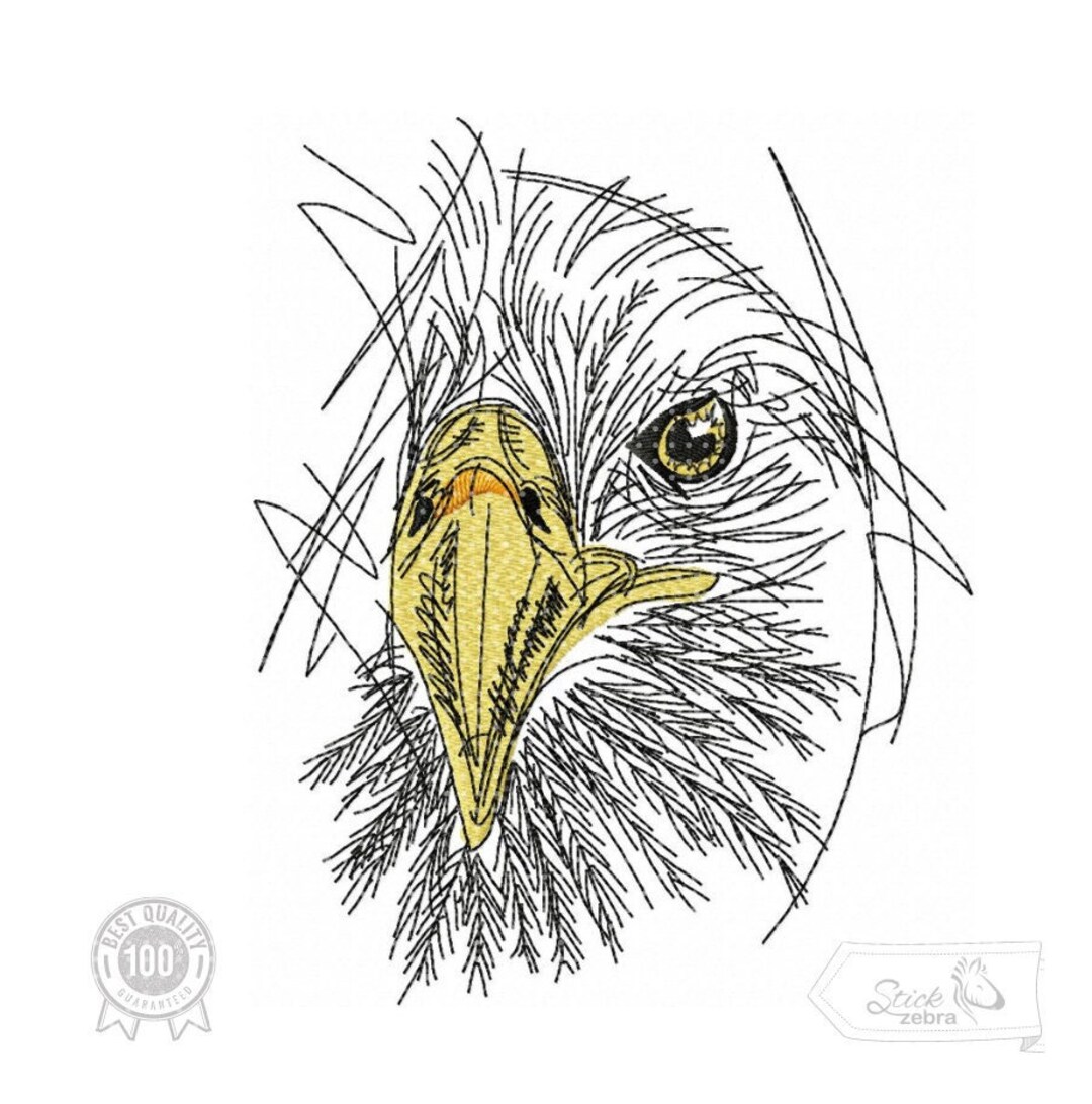 Eagle Embroidery Design, Eagle Doodle Style Motif, Pattern for Machine ...