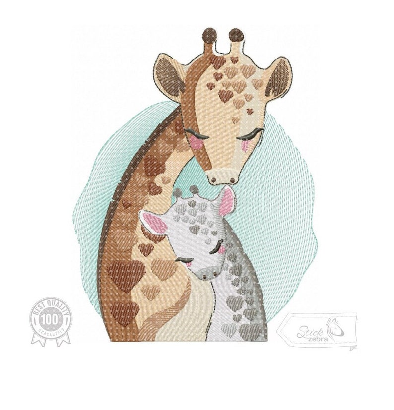 Giraffe Embroidery Design, Mother and Baby Motif, Pattern for Machine ...