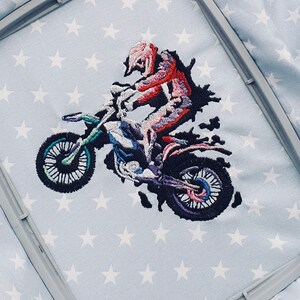 Biker Motocross Embroidery Design, Motocross Motif, Pattern for Machine ...