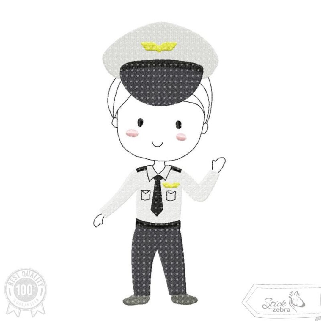 Pilot Boy Embroidery Design, Boy and Doodle Motif, Pattern for Machine ...