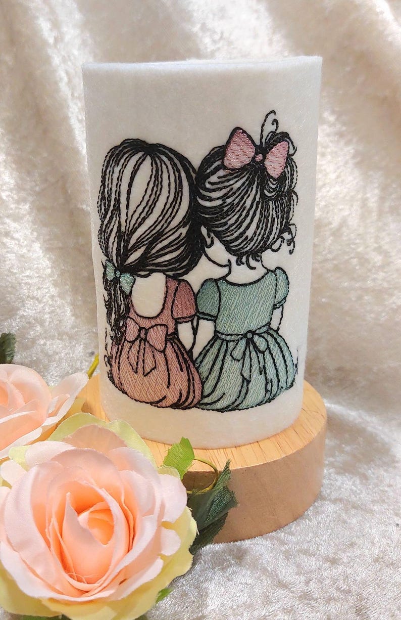 Girls Embroidery Design, Best Friends Girlfriends and Kids Motif ...