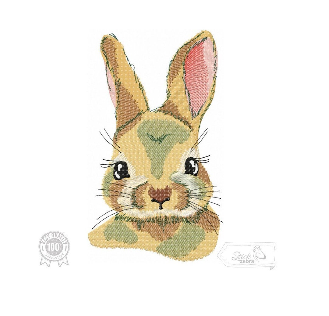 Rabbit Embroidery Design, Rabbit and Bunny Motif, Pattern for Machine ...