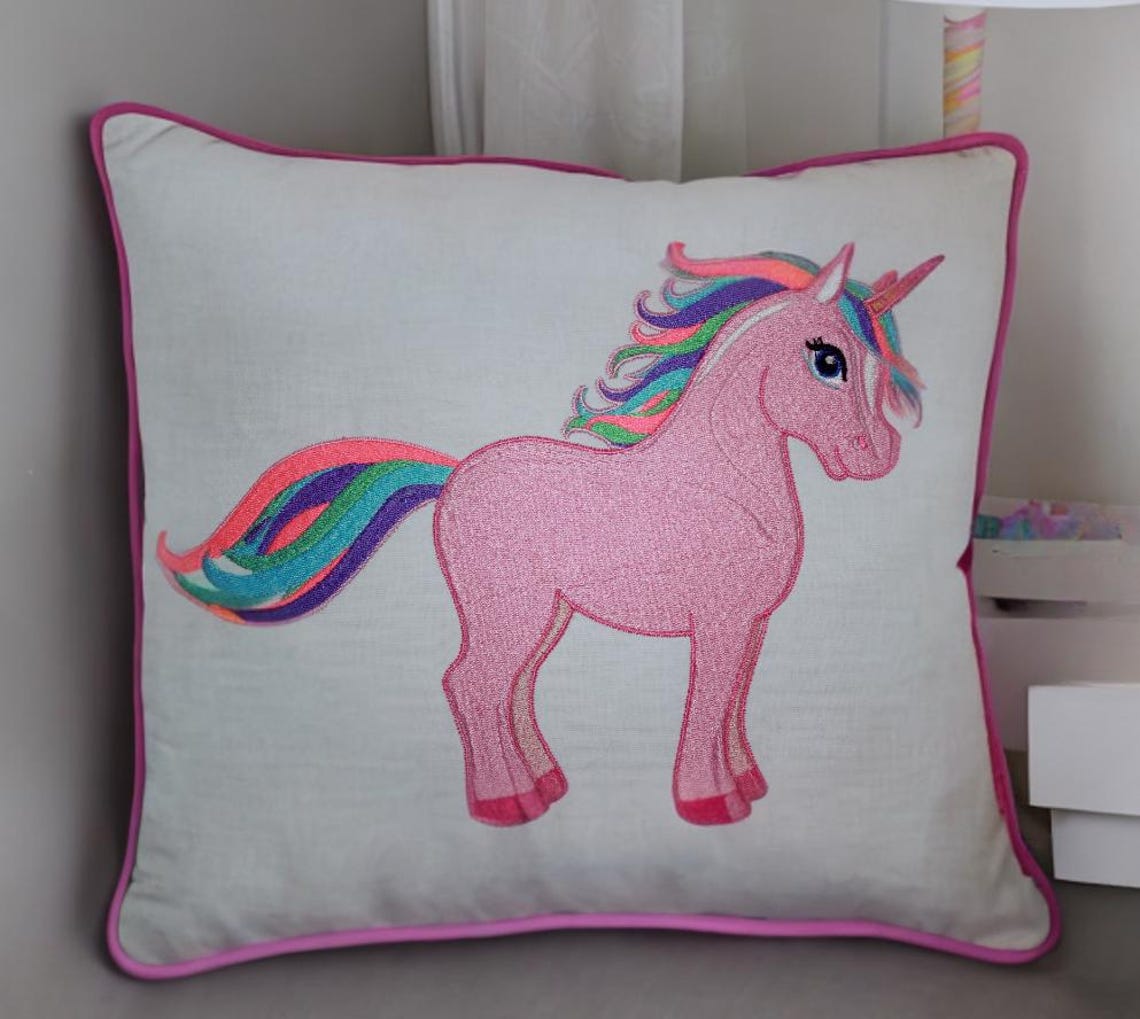 Unicorn Embroidery Design, Rainbow and Unicorn Motif, Pattern for ...