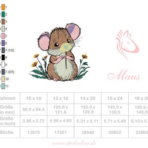 Cute Mouse Embroidery Design, Sweet Dandelion Style Motifs, Patterns ...