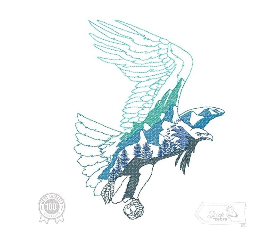Eagle Embroidery Design, Eagle Engraving Drawing Motif, Pattern for ...