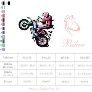 Biker Motocross Embroidery Design, Motocross Motif, Pattern for Machine ...