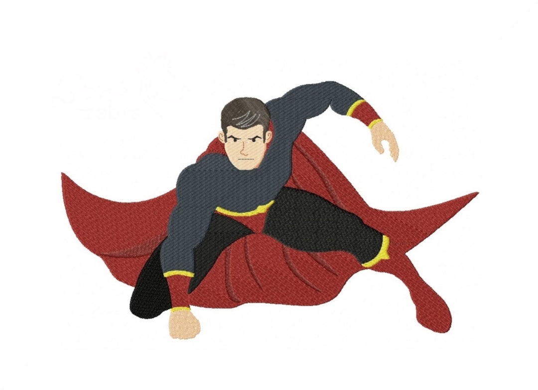 Superhero Embroidery Design, Superhero With Cap Motif, Pattern for ...