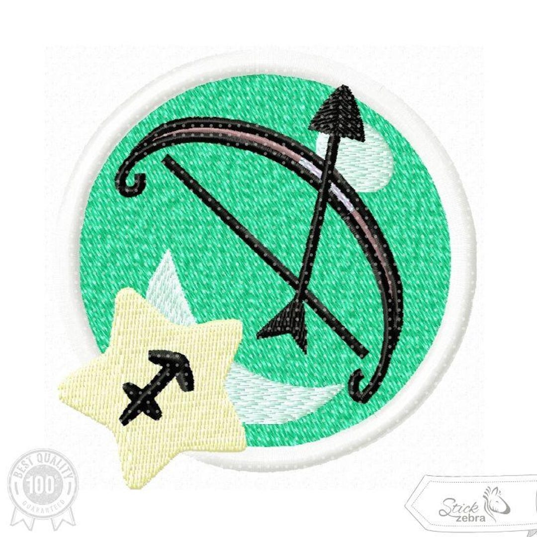 Zodiac Sign Embroidery Design, Sagittarius Motive Comic Stil, Patterns ...