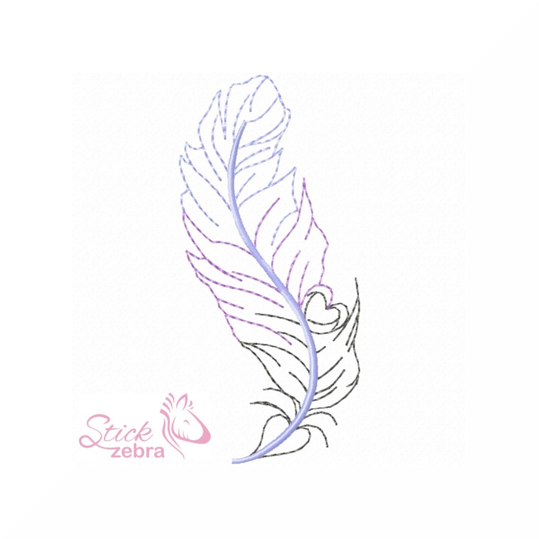 Feather Embroidery Design, Feather and Filigree Motif, Pattern for ...