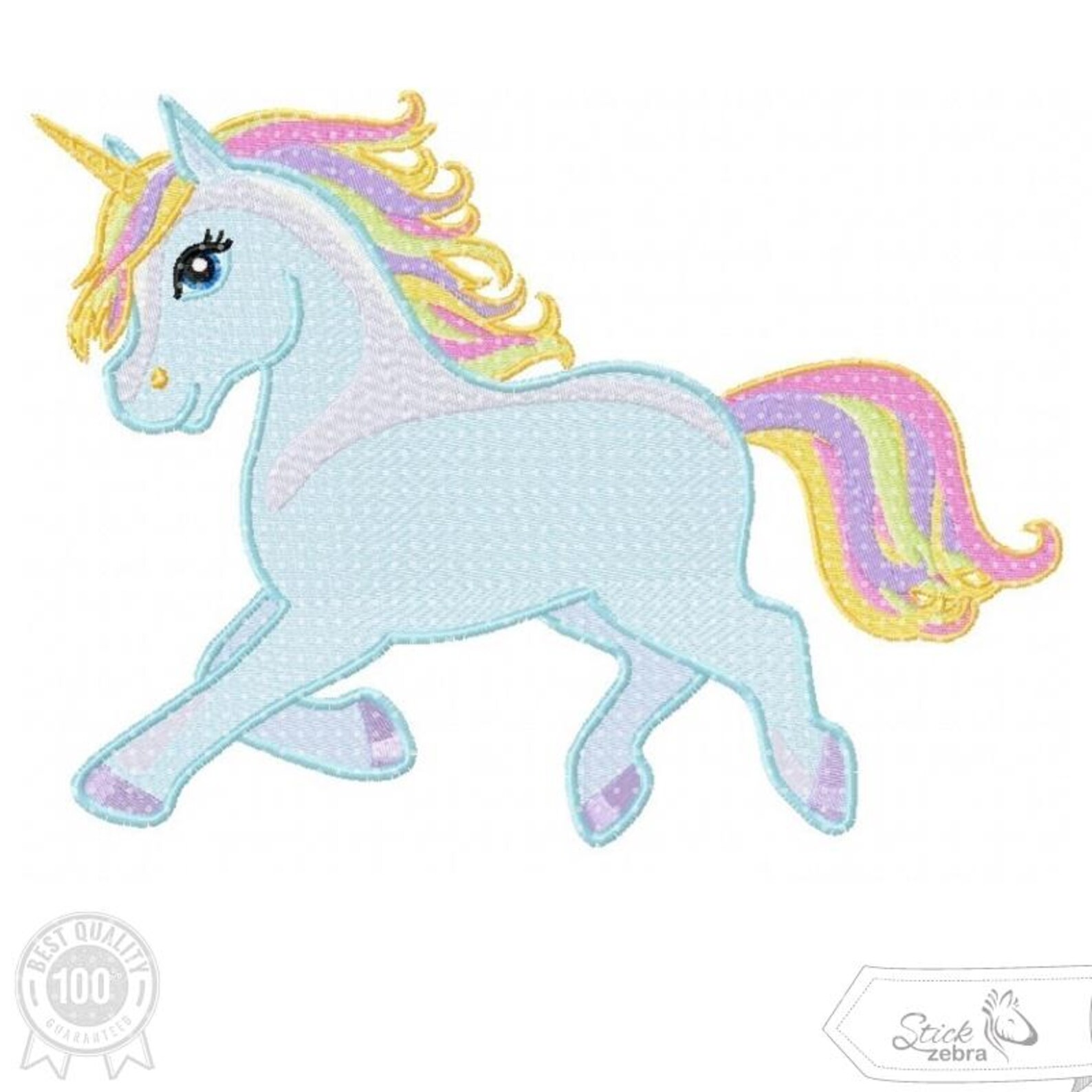 Unicorn Embroidery Design, Rainbow and Unicorn Motif, Pattern for ...