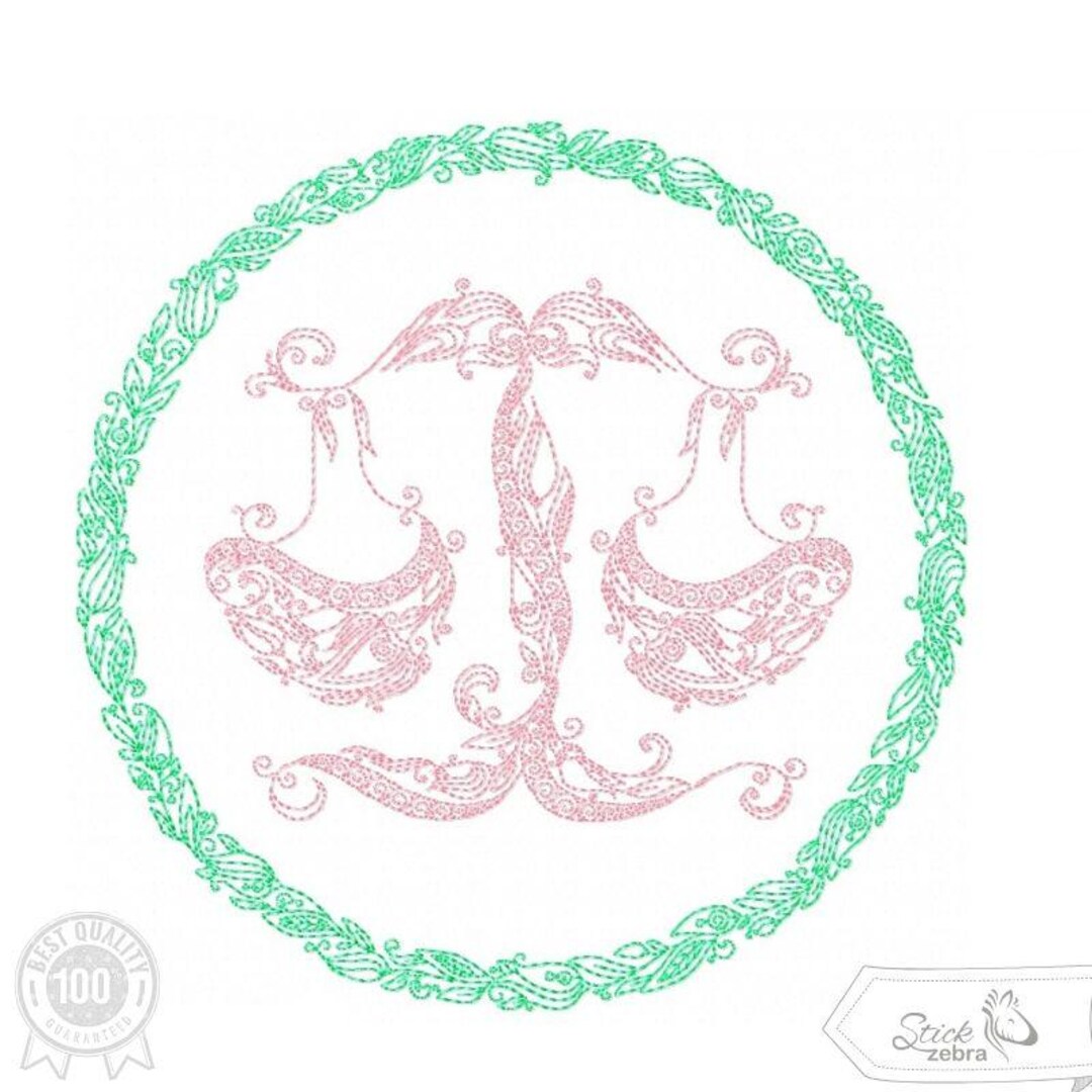 Zodiac Sign Embroidery Design, Libra Motive Doodle Stil, Patterns for ...