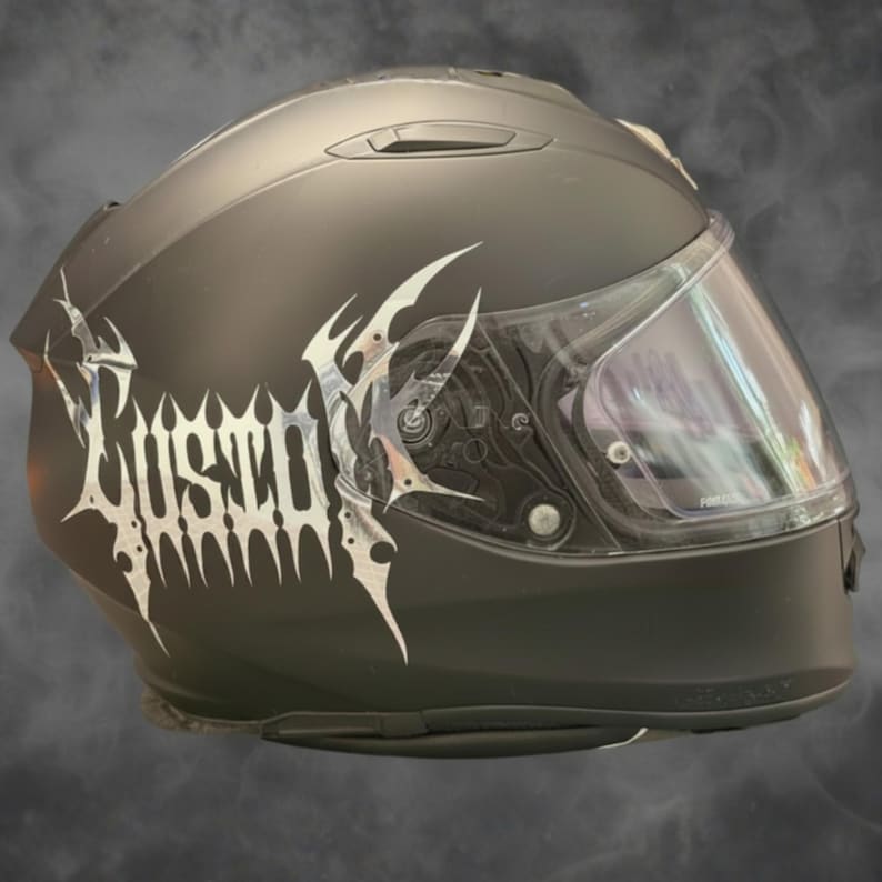 Custom Death Metal Helmet Decal, Personalised Name Sticker, Gothic ...