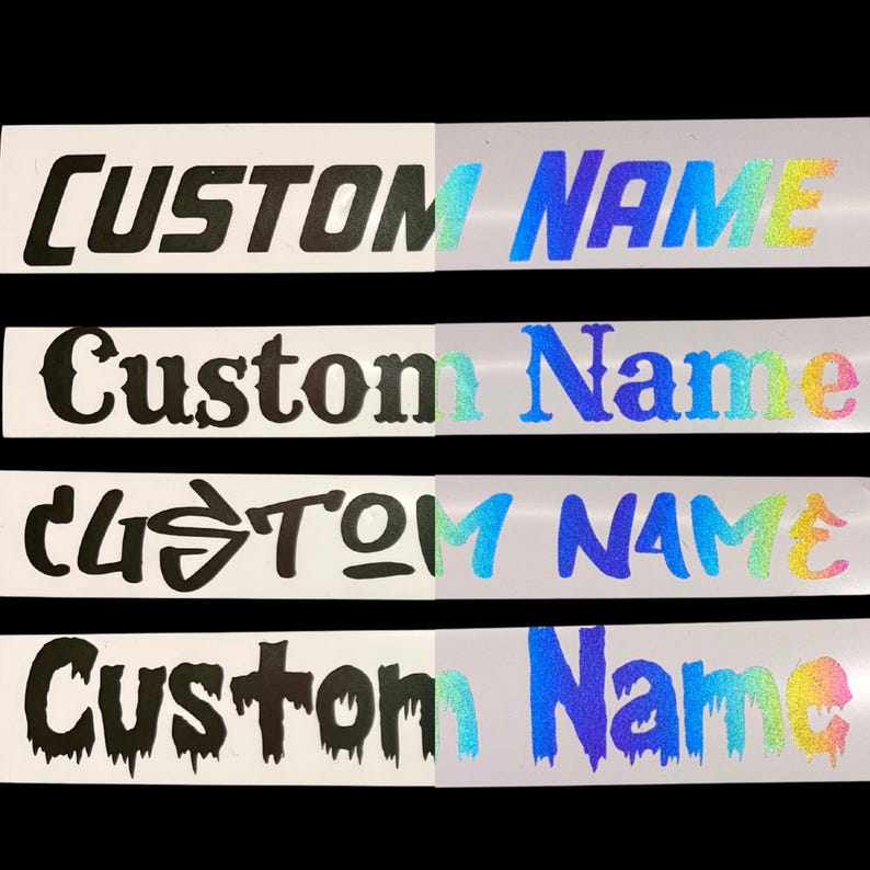 Custom Reflective Vinyl Name Decal - Etsy