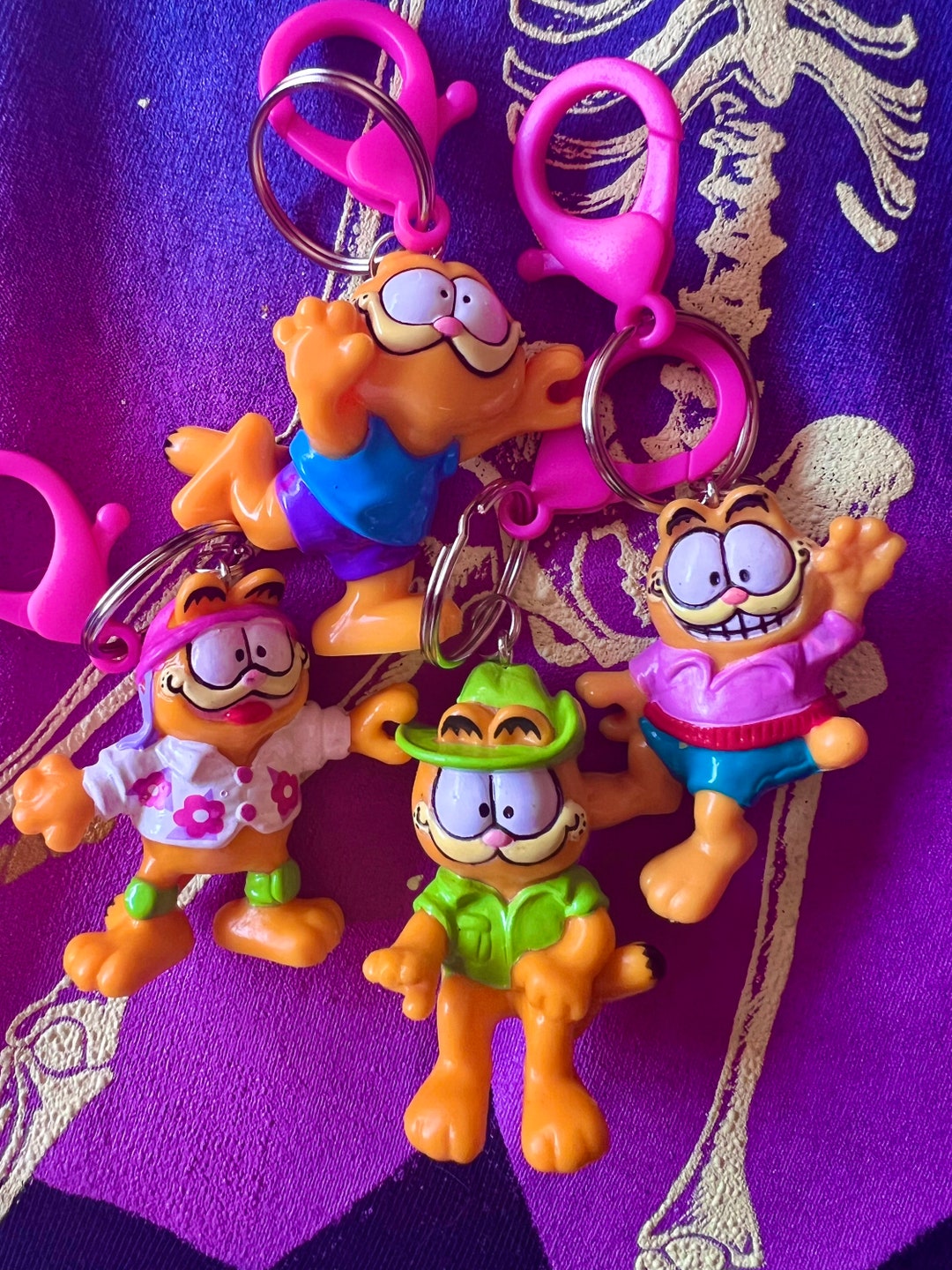 GARFIELD TOY KEYCHAIN, Garfield, Pvc Toy, Garfield Keychain - Etsy