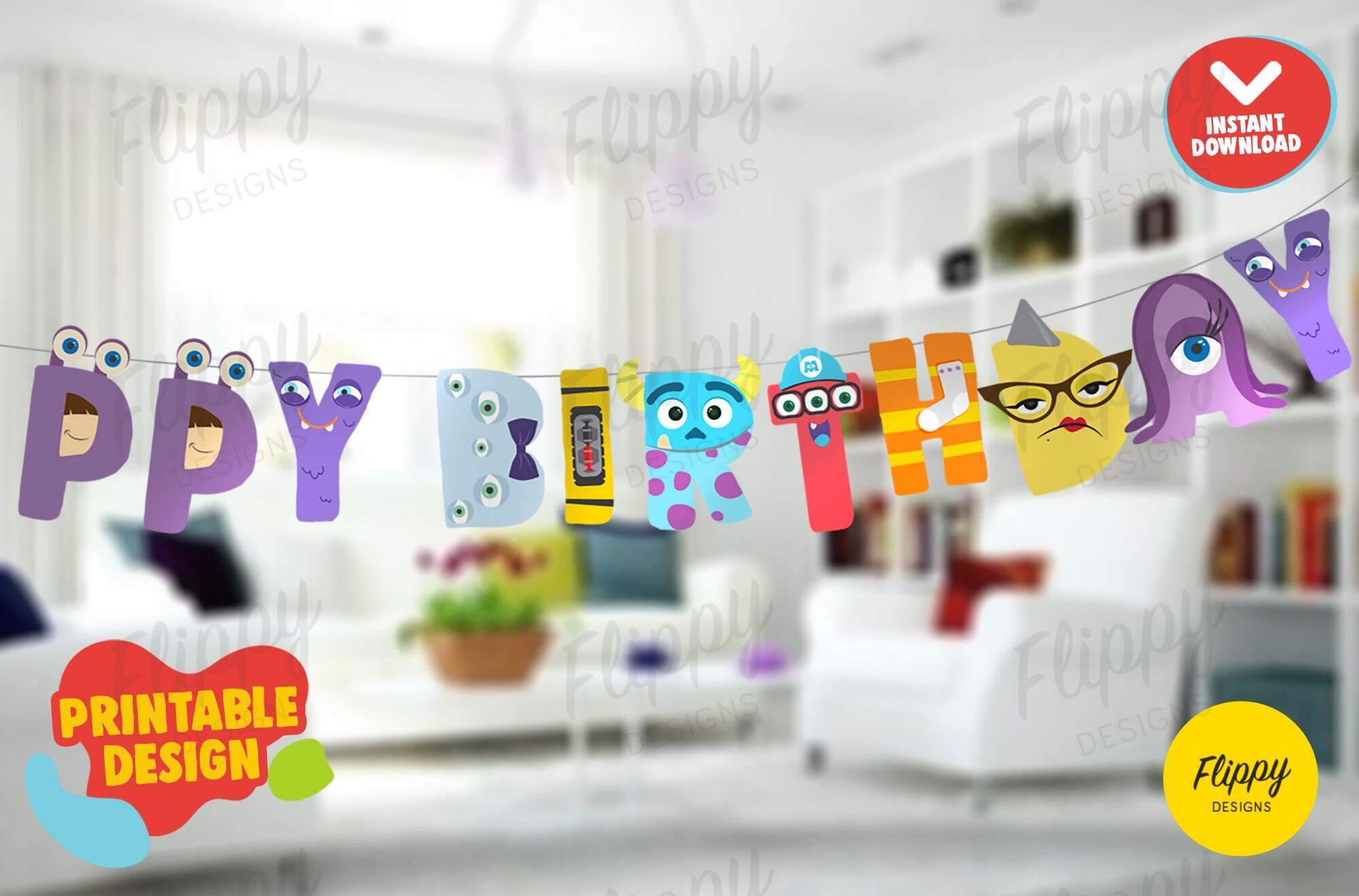 Monsters Themed Alphabet - Letters/ Instant Download/ Printable Design ...