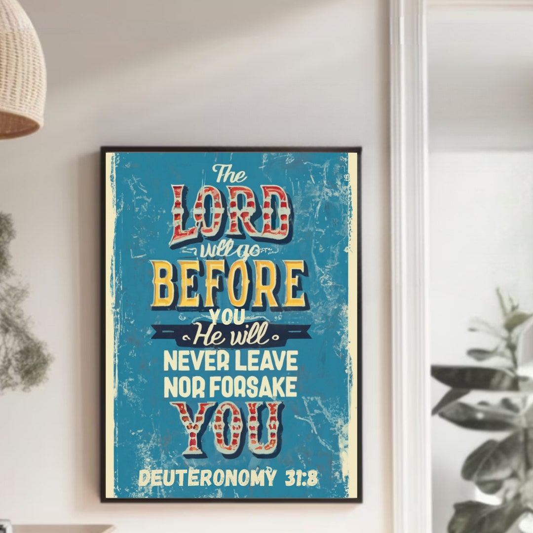 Where God Guide Art Print Retro Christian Wall Art Scripture Poster ...