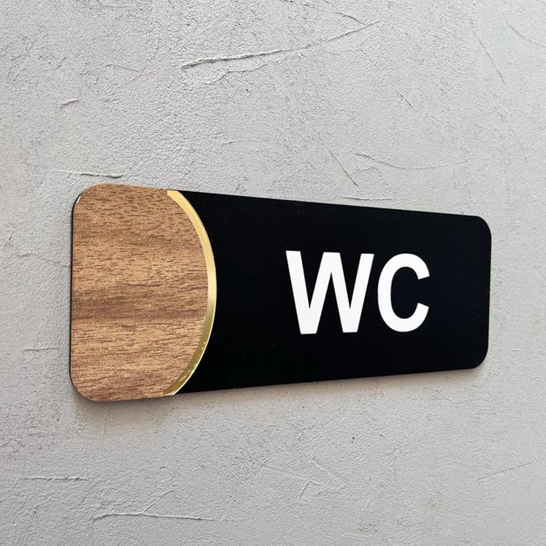 WC Sign for Door, Restroom Sign, Executive Personalised Door Plate ...