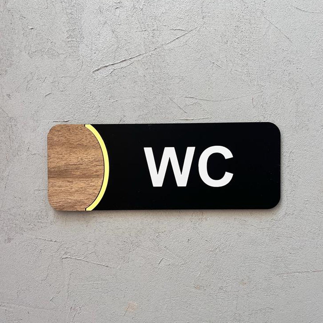 WC Sign for Door, Restroom Sign, Executive Personalised Door Plate ...