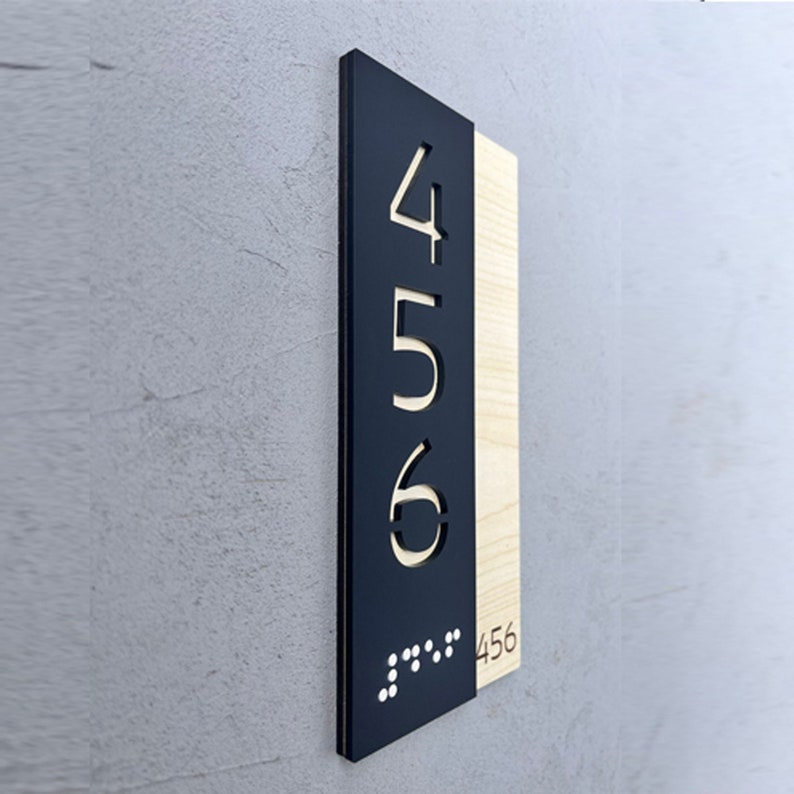 Braille Room Number Sign, Braille Door Number Plate, Plaque for Outside ...