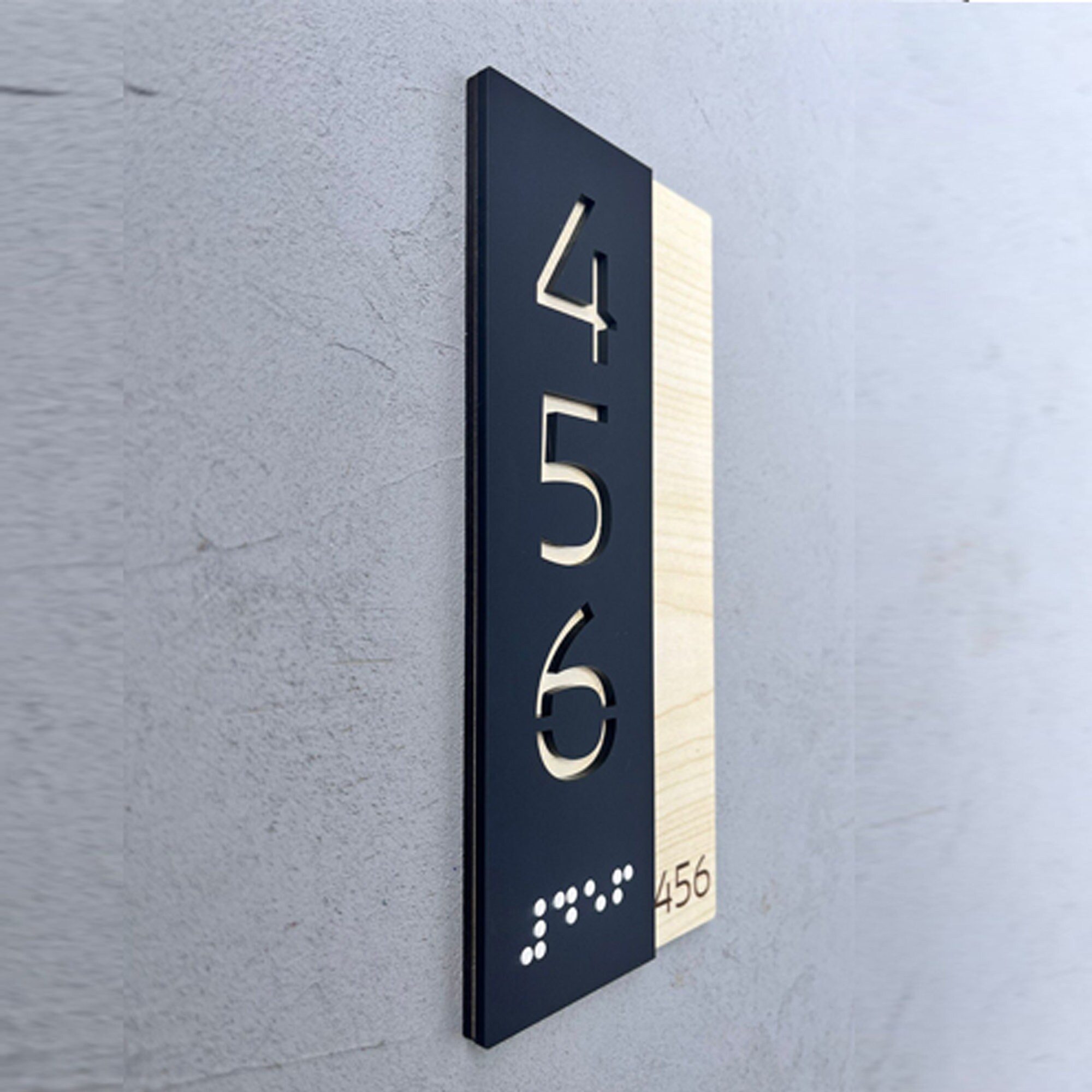 Braille Room Number Sign, Braille Door Number Plate, Plaque for Outside ...