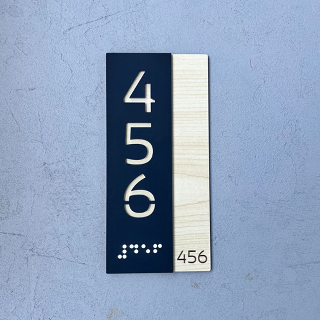 Braille Room Number Sign, Braille Door Number Plate, Plaque for Outside ...