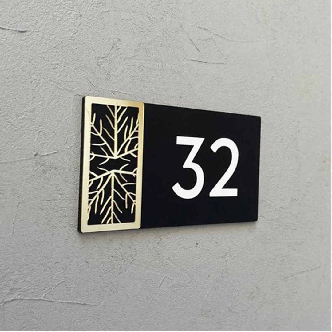 Modern House Number Plaque, Personalized Address Sign, Acrylic Outdoor ...