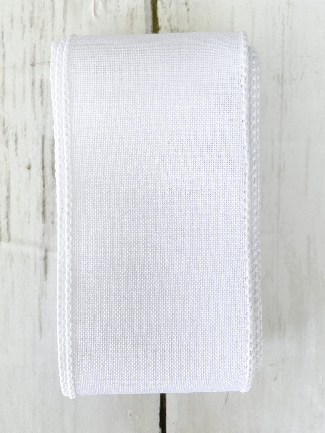 Solid White Canvas 5 Yards-2.5" Wide Wire Edge Ribbon - Etsy