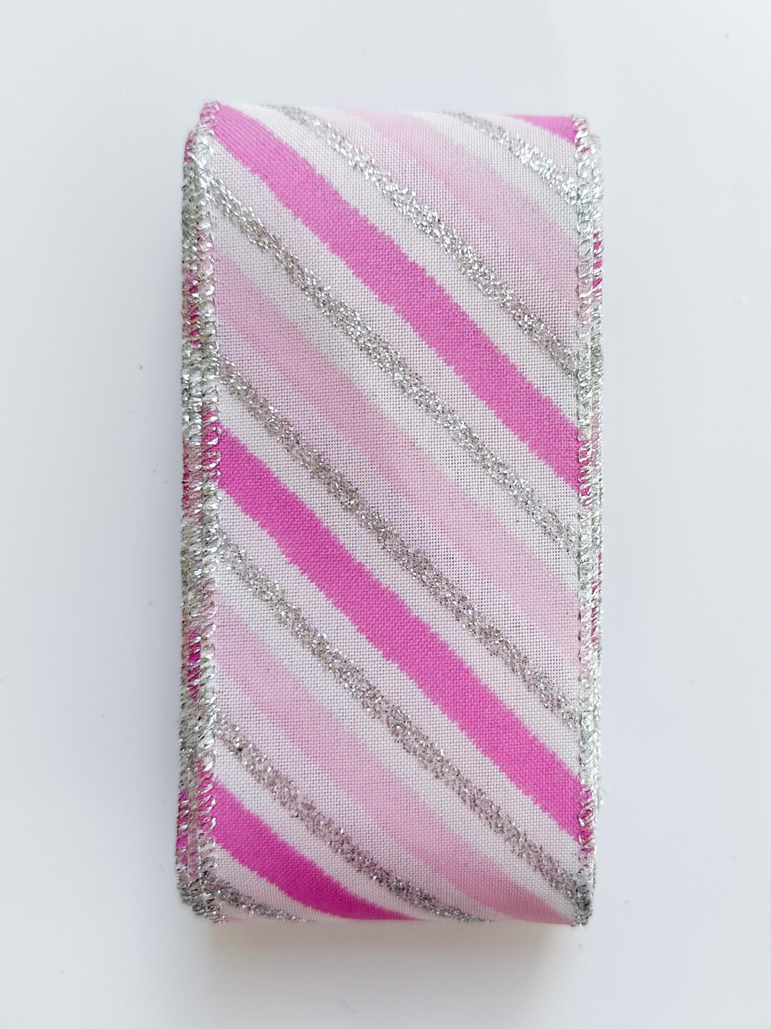 Pink Candy Cane, Pink Stripe, Peppermint, Christmas Ribbon 5 Yards-2.5 ...