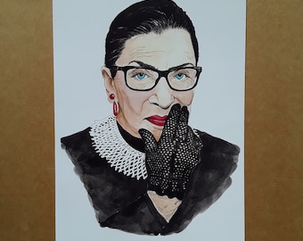 Ruth Bader Ginsburg Printable Hand-drawn Greeting Card - Etsy