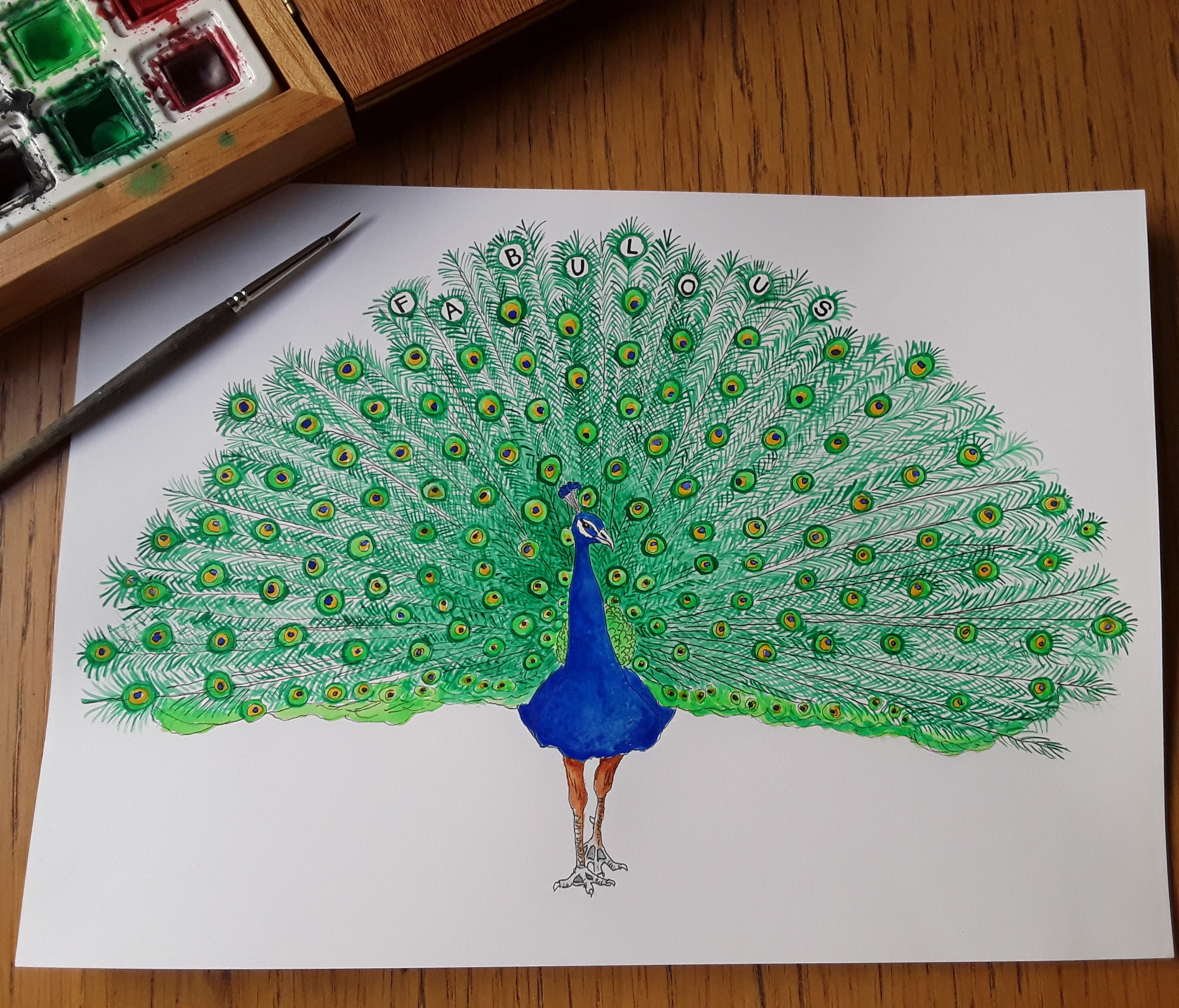 Peacock Print - Etsy