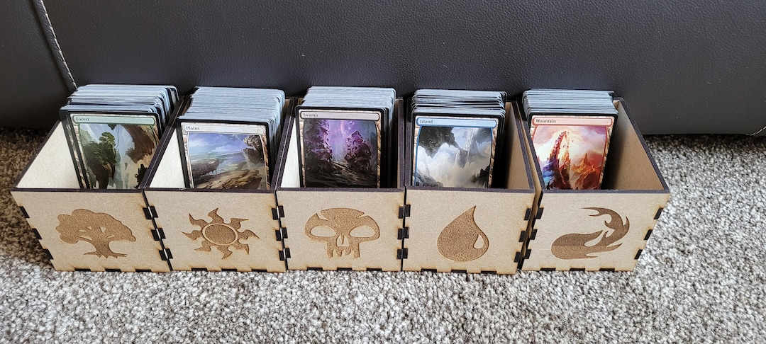 MTG Land Station Deck Boxes MDF Mana Symbols Magic the Gathering ...