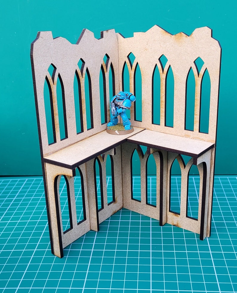 MDF Wargaming Terrain Corner Gothic Buildings Cathedrals Damaged AOS ...