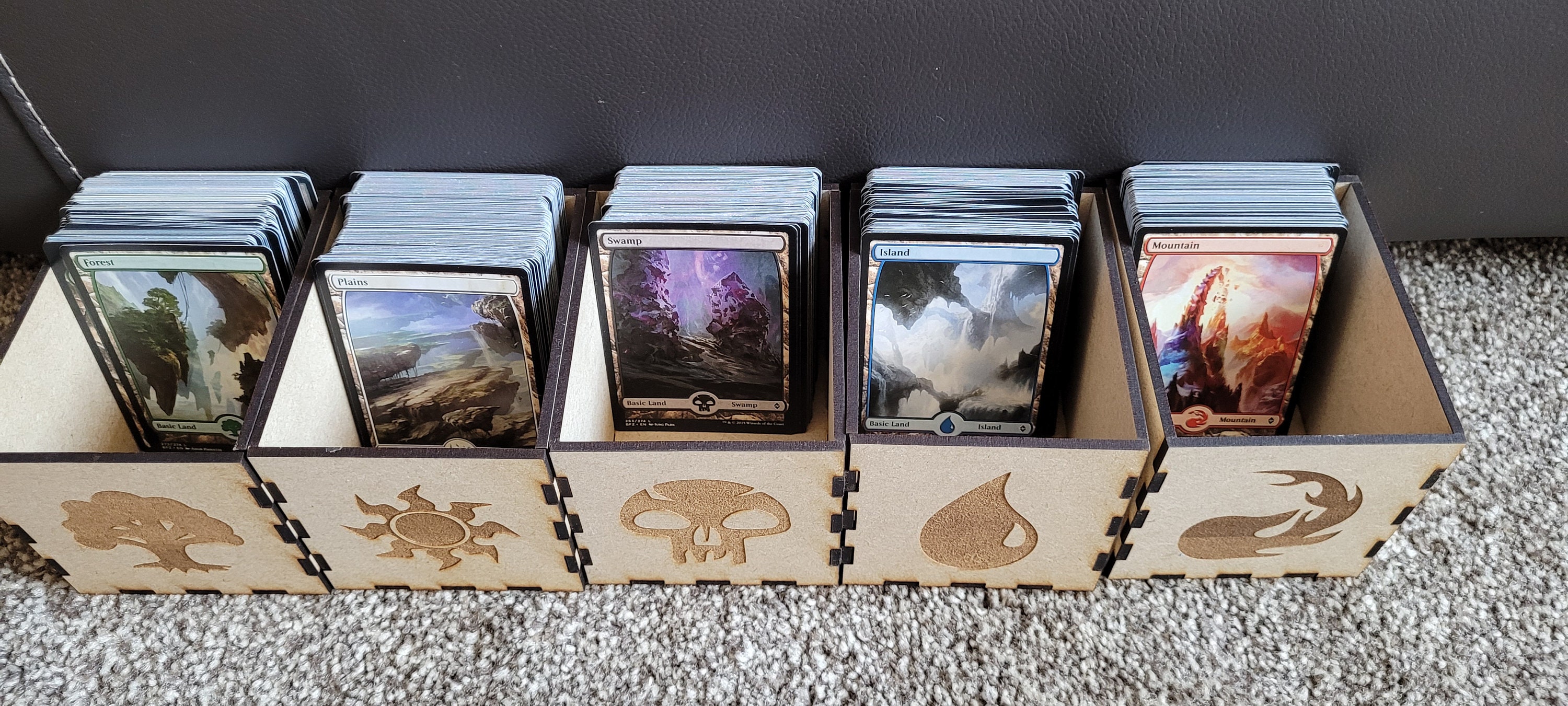 MTG Land Station Deck Boxes MDF Mana Symbols Magic the Gathering ...