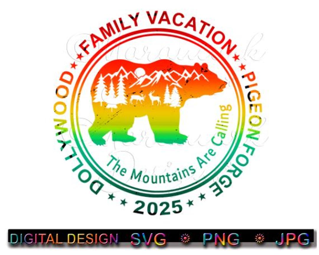 Dollywood Family Vacation 2025 - Bear Mountain SVG PNG JPG (digital ...