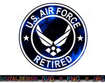 Air Force Retired Svg, Digital Download Svg Png Ai Eps Dxf, Compatible ...
