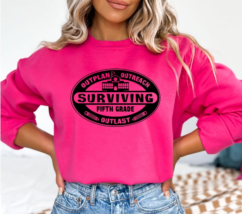 Surviving Fifth Grade, Svg, Jpg, Png, Funny Teacher & Student Shirt ...