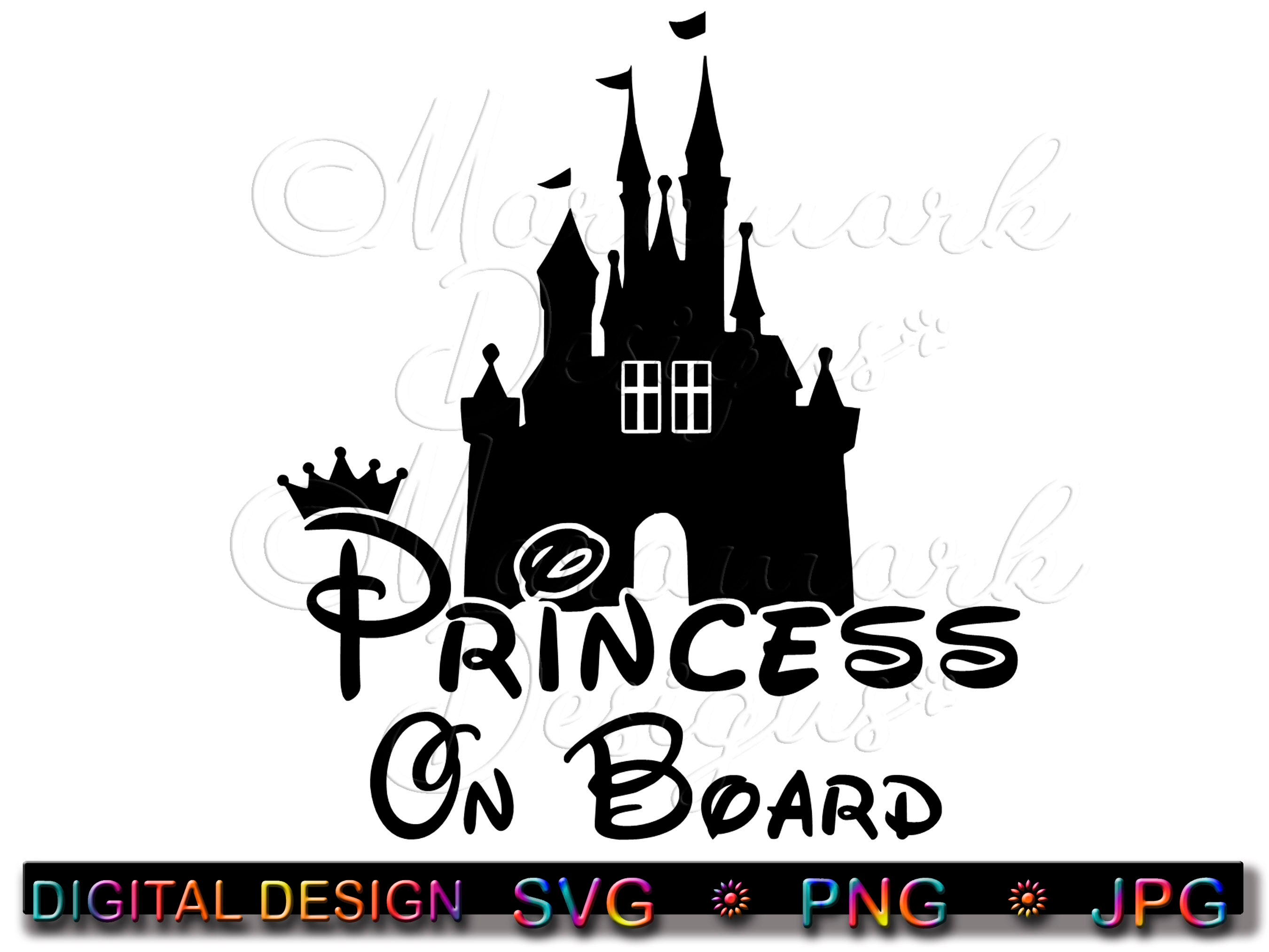 Princess on Board svg png jpg archivo de descarga digital - Etsy México