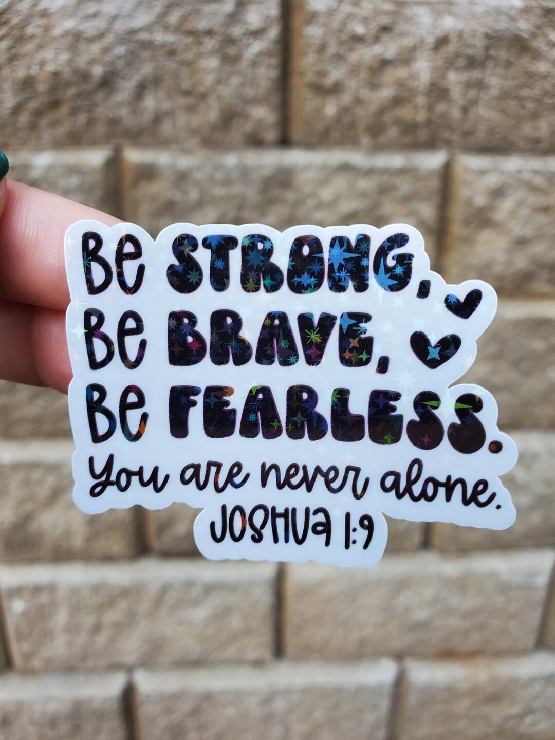 Be Strong Be Brave Be Fearless / GLITTER Sticker Gift for Christian ...