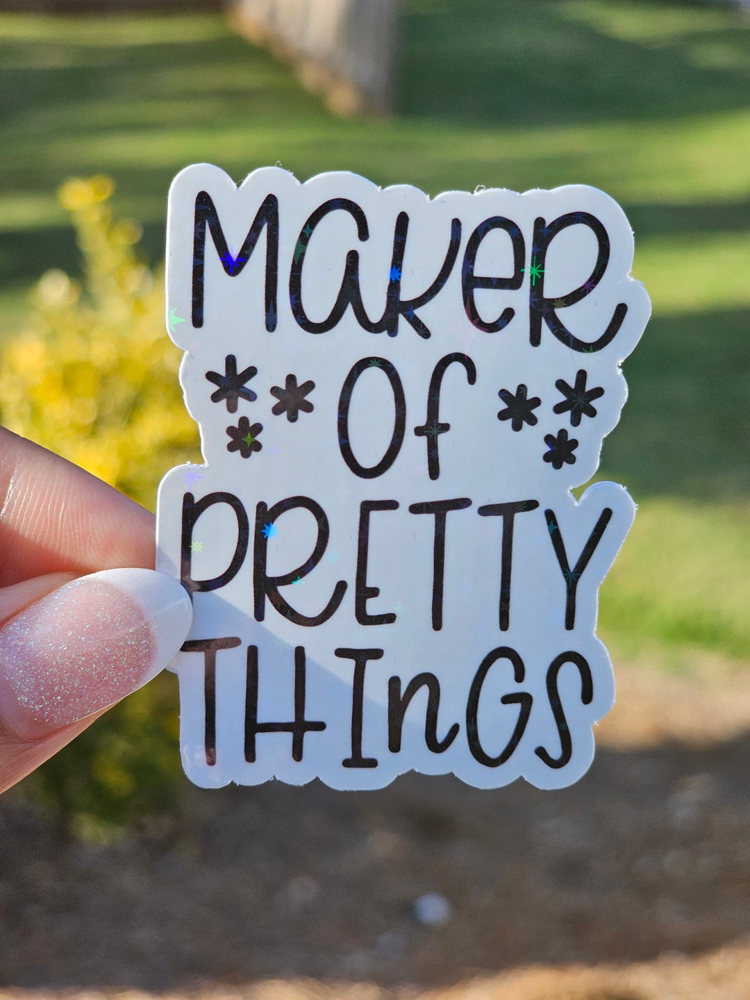 Maker of Pretty Things / Craft Stickers / Gift for Crafter / Sparkly ...