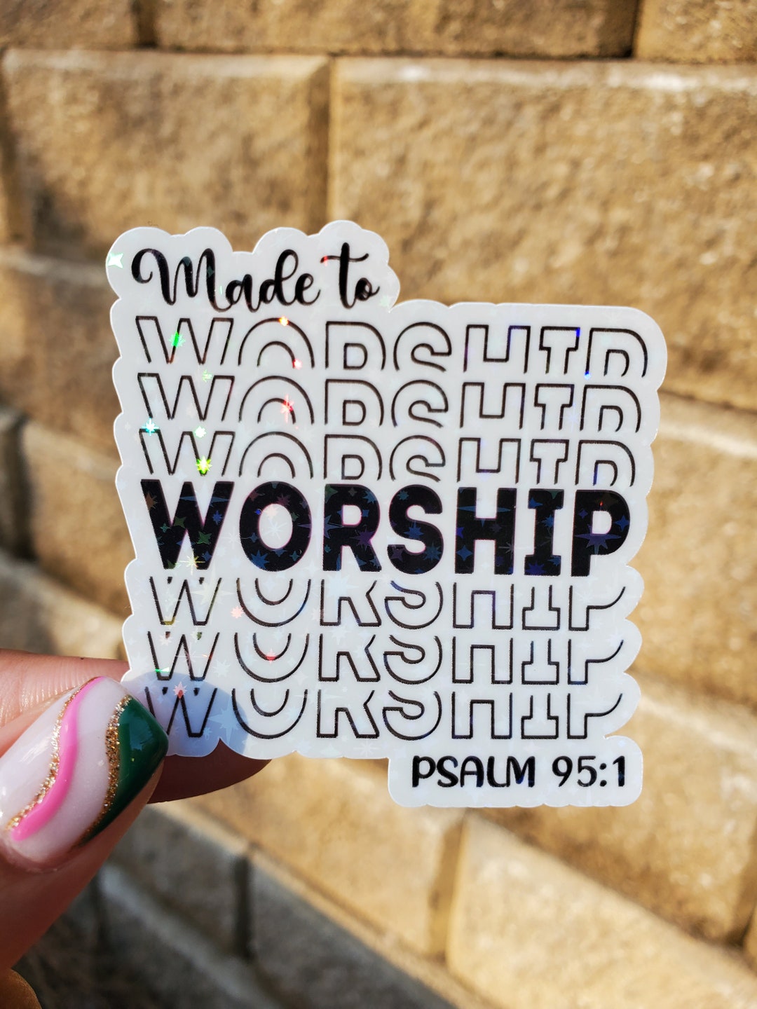 Made to Worship GLITTER Sticker / Gift for Christian Women / Pink and ...