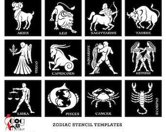 Zodiac Signs Stencil - Etsy