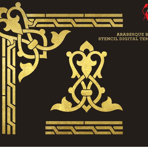 2 Arabesque Ornament Stencil & Decal Digital Templates SVG DXF - Etsy