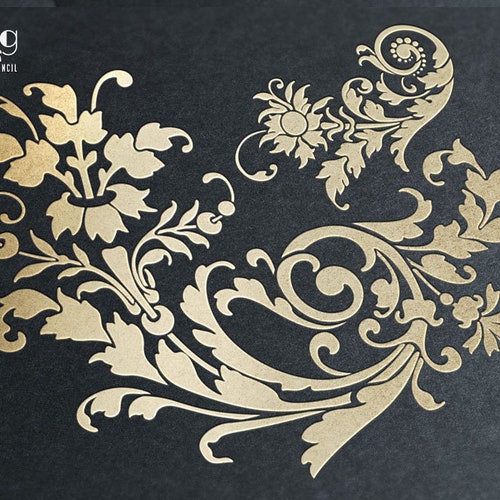 2 Baroque Stencil & 2 Decal Digital Templates SVG DXF Files | Etsy