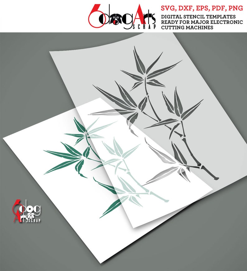3 Bamboo Digital Stencil Templates SVG DXF Vector Files Mylar - Etsy