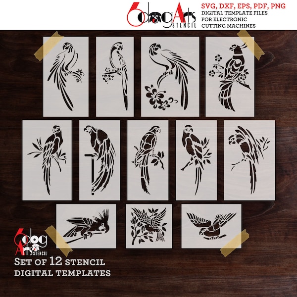Parrot Stencil - Etsy