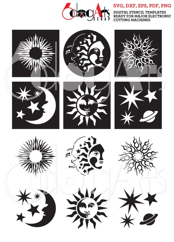 Moon Stencil Template StencilSepeti Moon And Star Stencil Painting