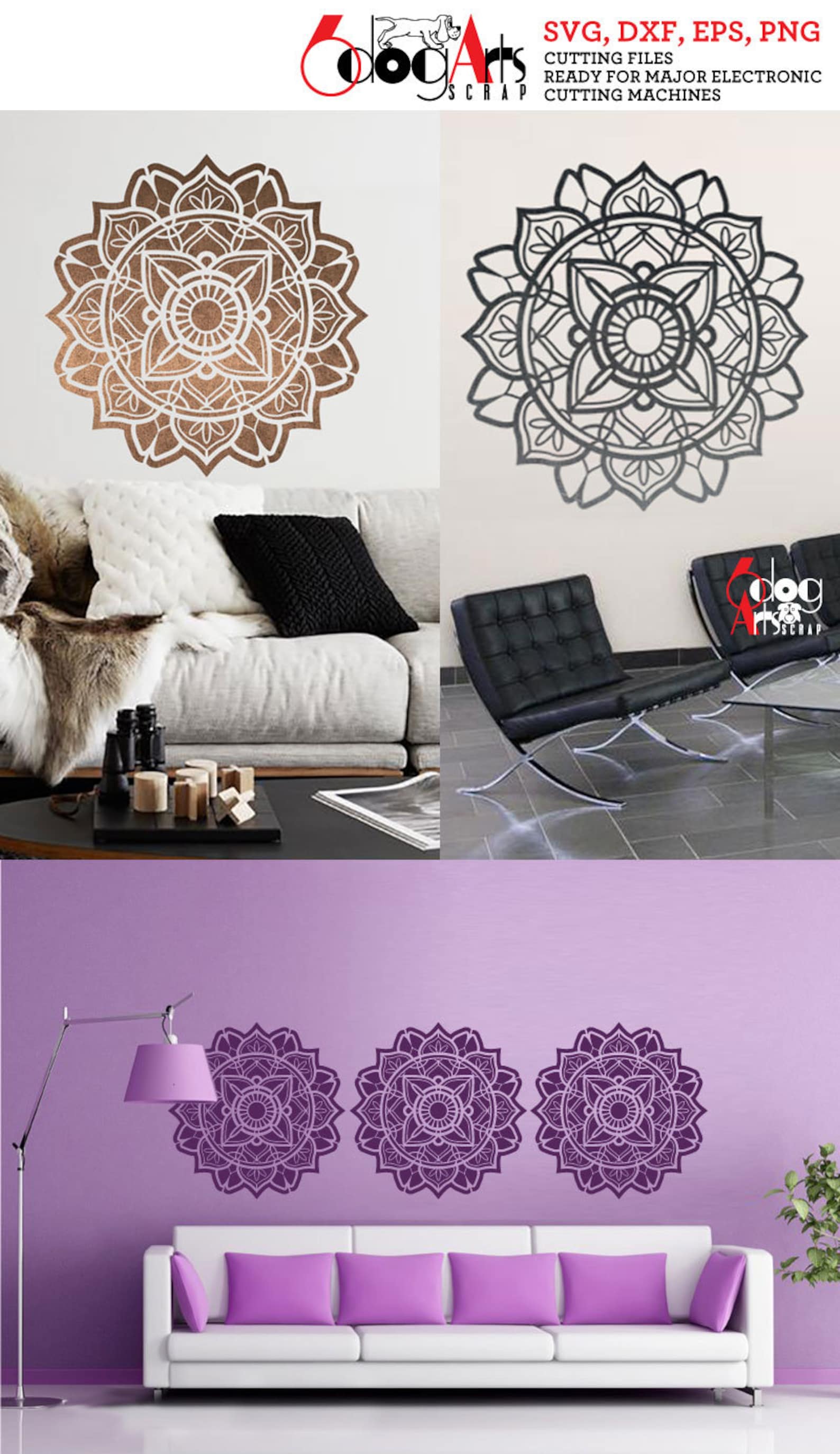 Mandala Digital Stencil / Decal Template Digital Cut Files SVG - Etsy