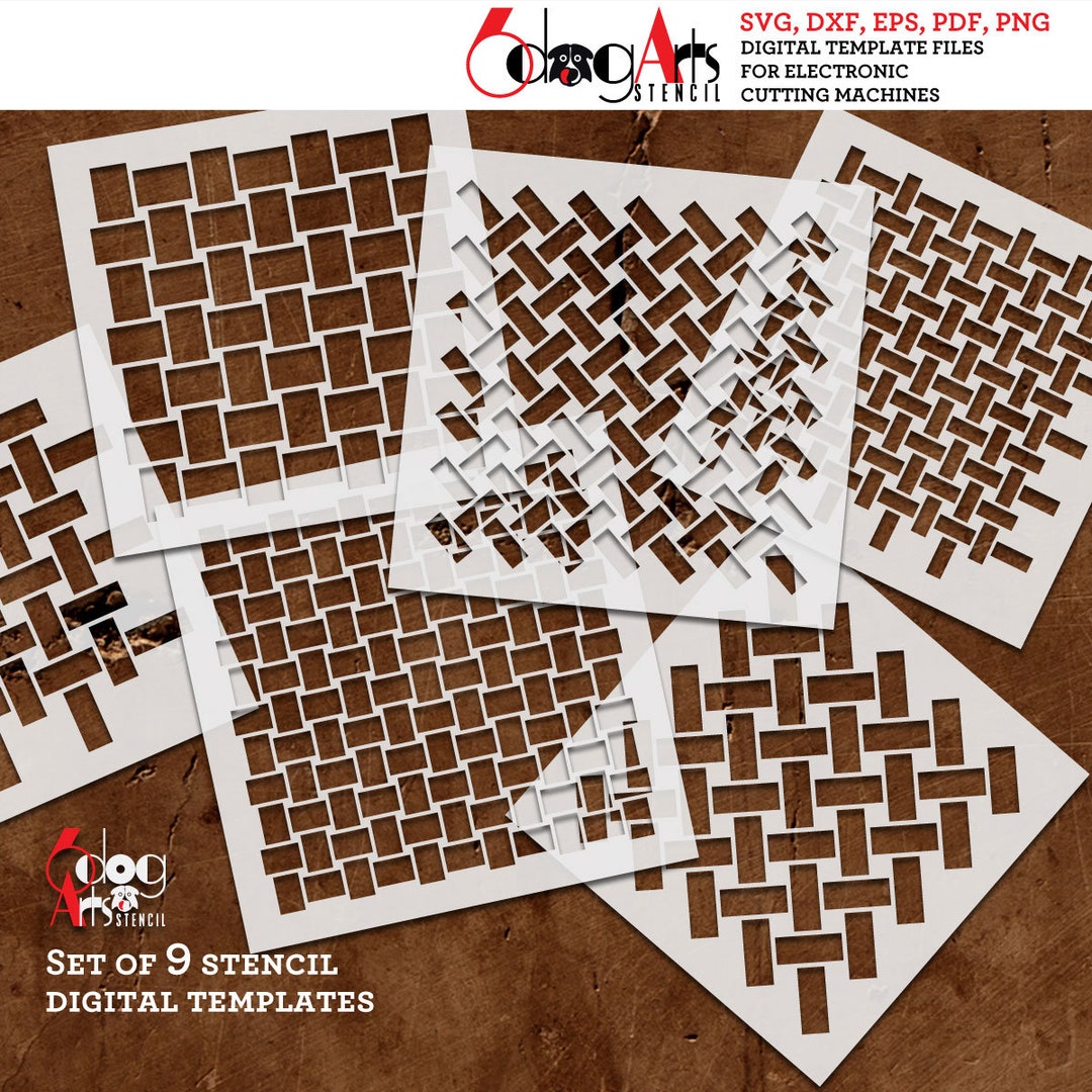 Braiding Seamless Allover Pattern Digital Stencil Templates Vector SVG ...