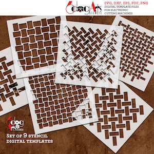 Braiding Seamless Allover Pattern Digital Stencil Templates Vector SVG ...